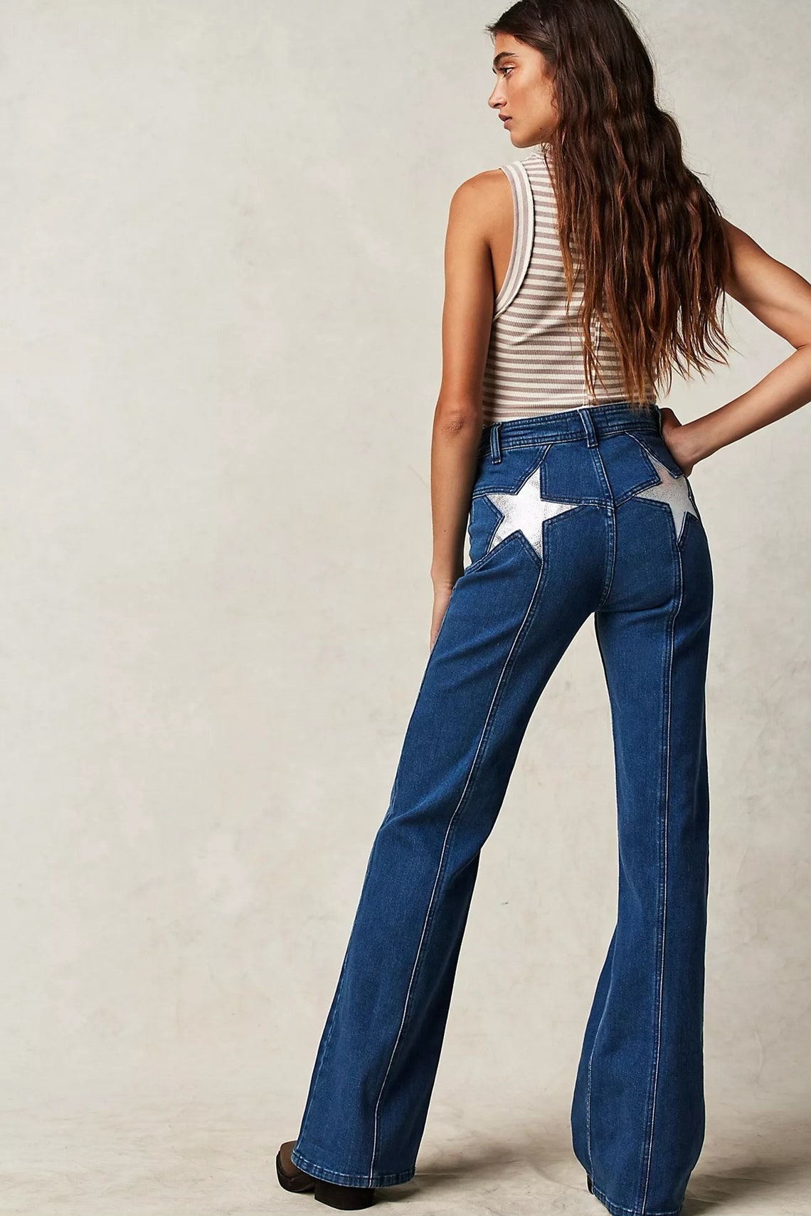 Free People Firecracker Flare Jeans “date Night” - Etsy