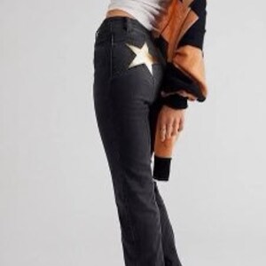 Free People Firecracker Flare Jeans “black Gold” - Etsy