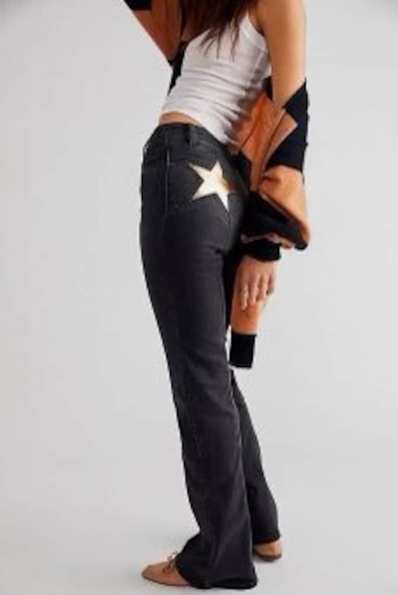 Free People Firecracker Flare Jeans “black Gold” - Etsy
