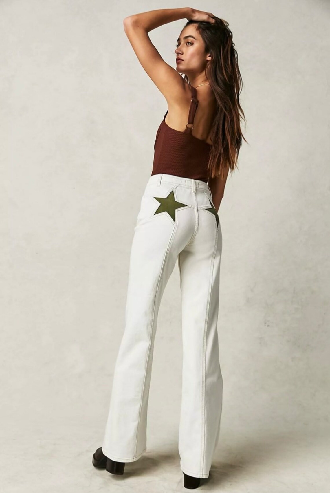 Free People Firecracker Flare Jeans “desert Plains” - Etsy
