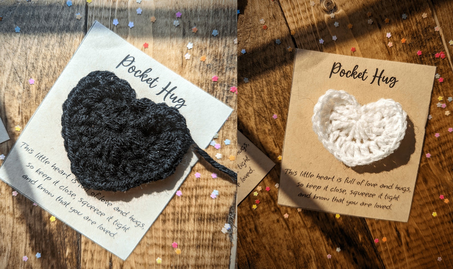 Crochet Pocket Hugs/pocket Hearts Handmade Gift Keepsake Positive ...