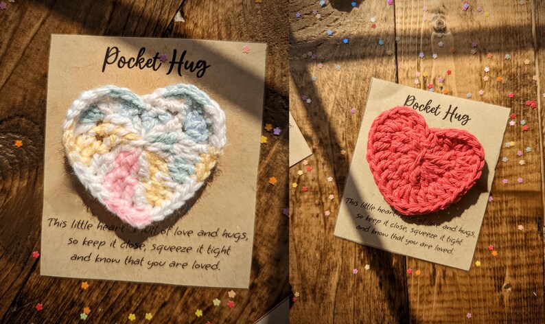 Crochet Pocket Hugs/pocket Hearts Handmade Gift Keepsake - Etsy