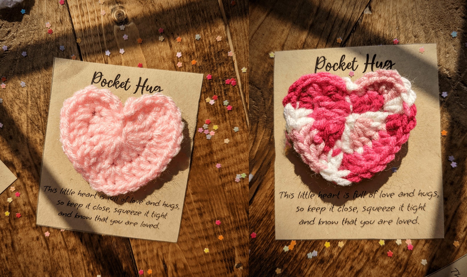Crochet Pocket Hugs/pocket Hearts Handmade Gift Keepsake - Etsy