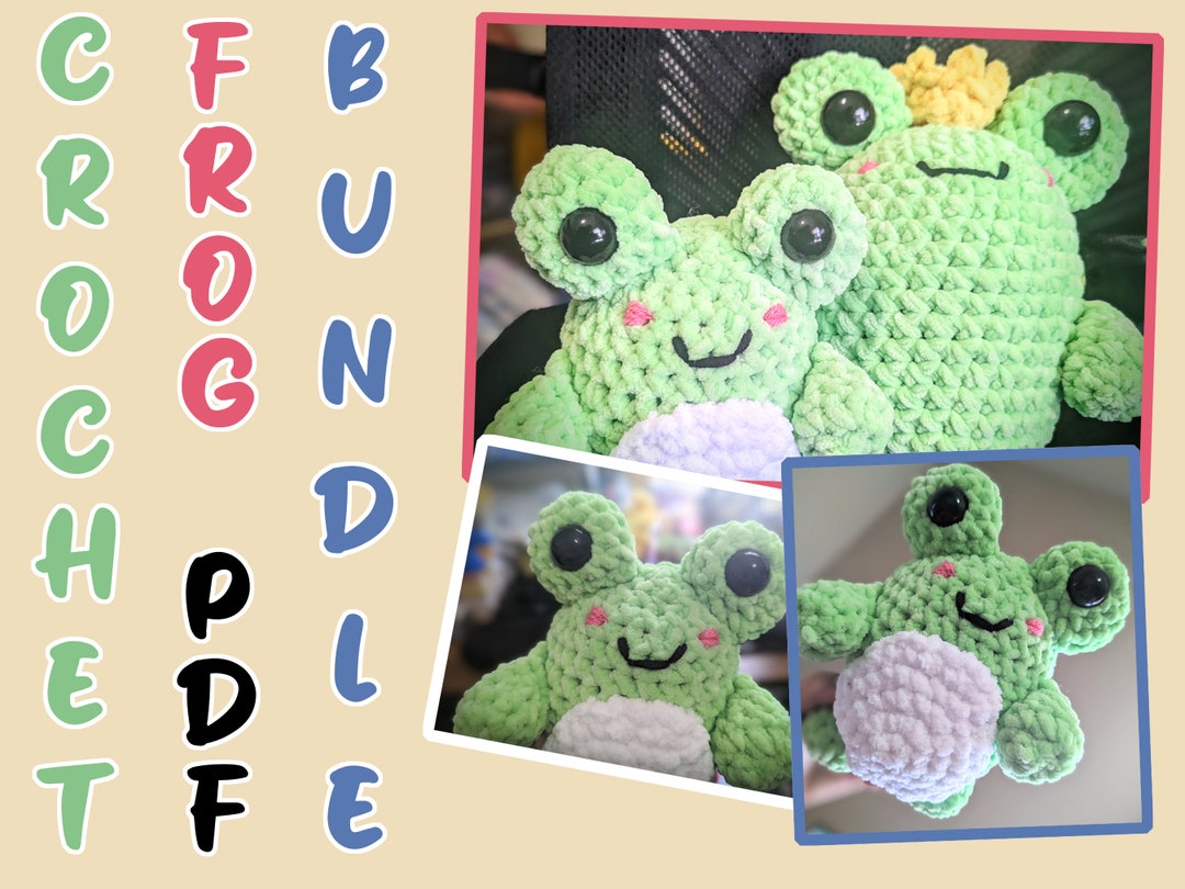 Crochet Frog Mini Pattern Bundle, PDF Set for Crocheting Your Own Cute ...