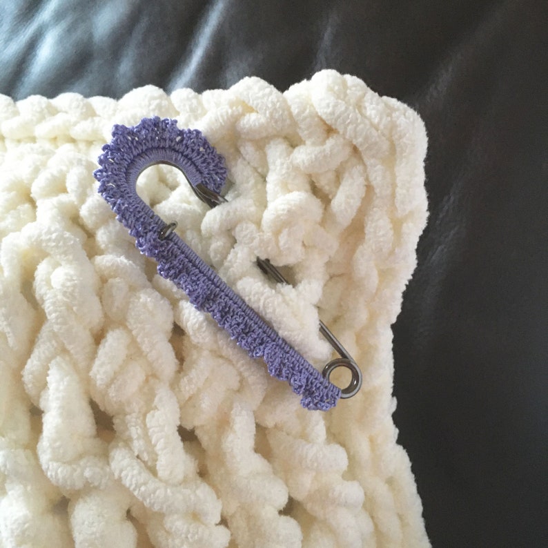 Crocheted Safety Pin: Shawl, Scarf, Blanket Pin - Etsy