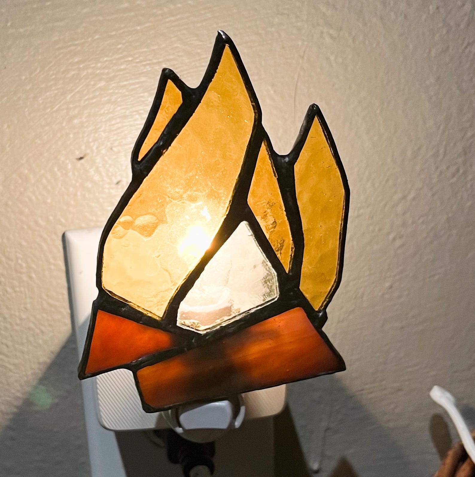Beginner Campfire Stained Glass Pattern: Suncatcher Night Light ...
