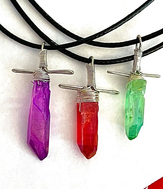 Crystal Swords Wire Wrapped Sword Pendant Sword Jewelry Sword Crystal Aura Quartz Necklace Crystal Sword Necklace Renaissance Fair Etsy Canada