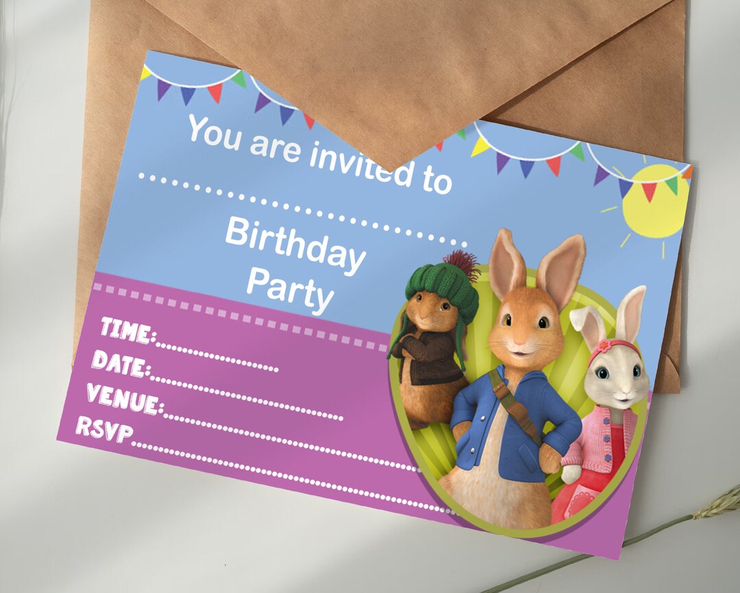 Peter Rabbit Beatrix Potter Birthday Party Invitation Kids - Etsy