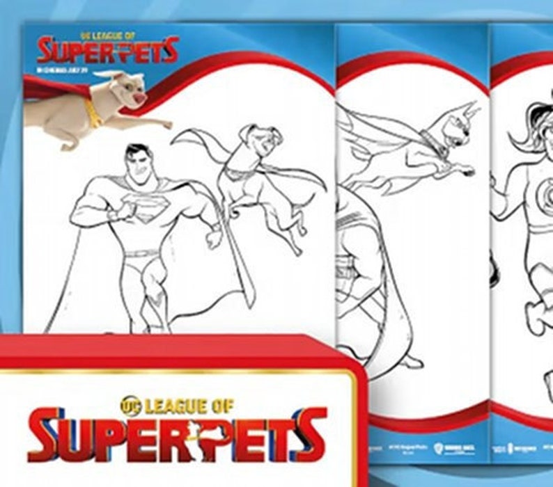 DC Super-pets: Superhero Colouring Sheets Download Print and Colour - Etsy
