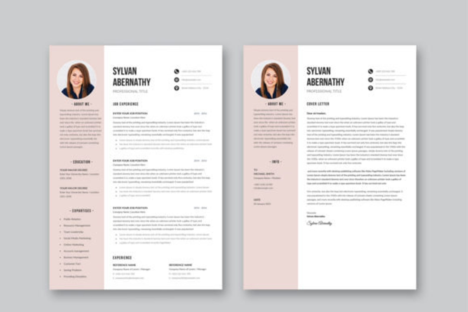 Clean Resume Template, Simple CV Template for Word, CV Resume Template ...