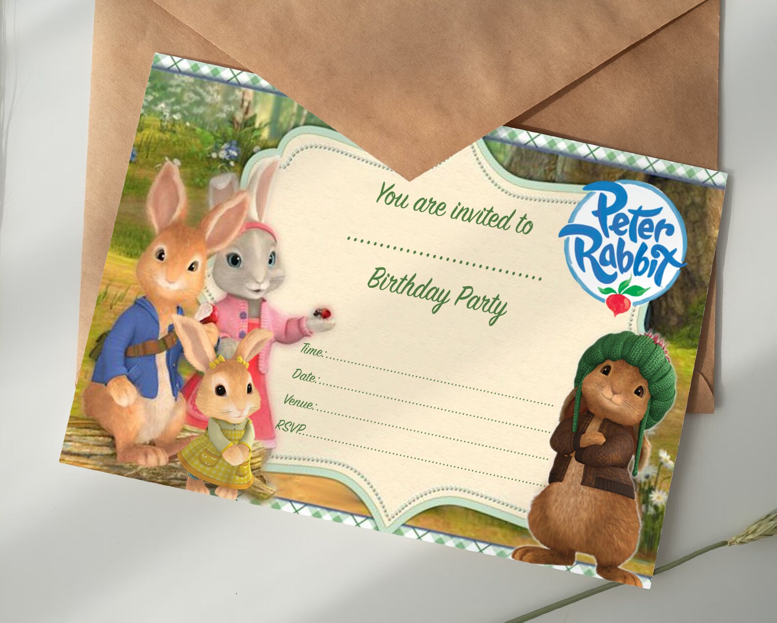 Peter Rabbit Beatrix Potter Birthday Party Invitation Kids - Etsy UK