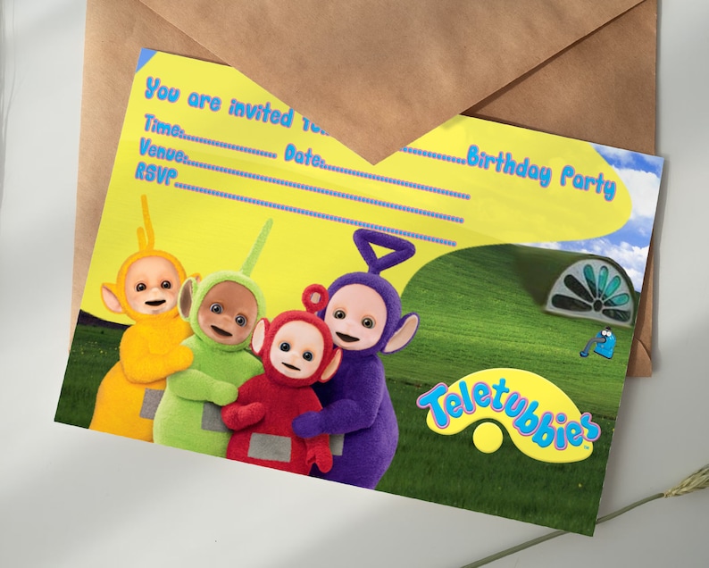 Teletubbies Birthday Party Invitation Kids - Etsy