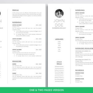 Clean Resume Template, Simple Cv Template for Word, Cv Resume Template ...