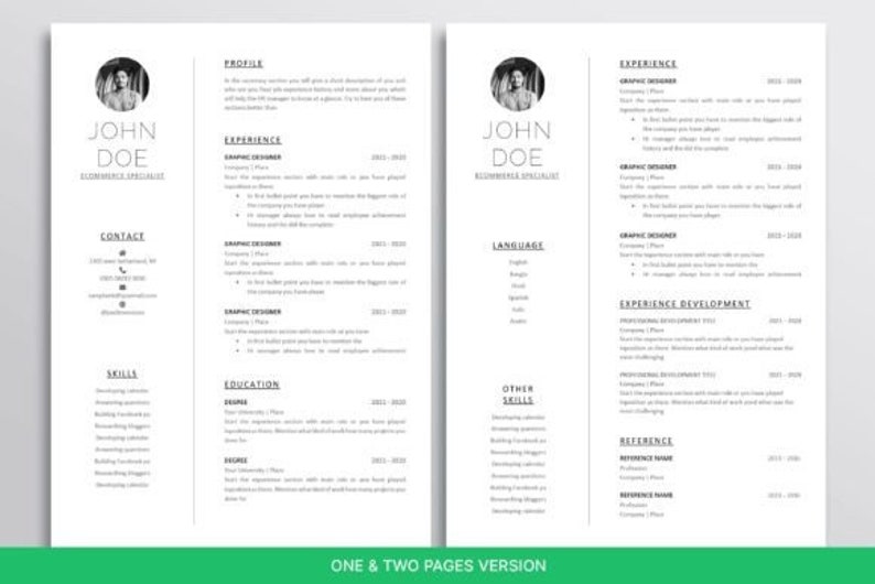 Clean Resume Template, Simple Cv Template for Word, Cv Resume Template ...