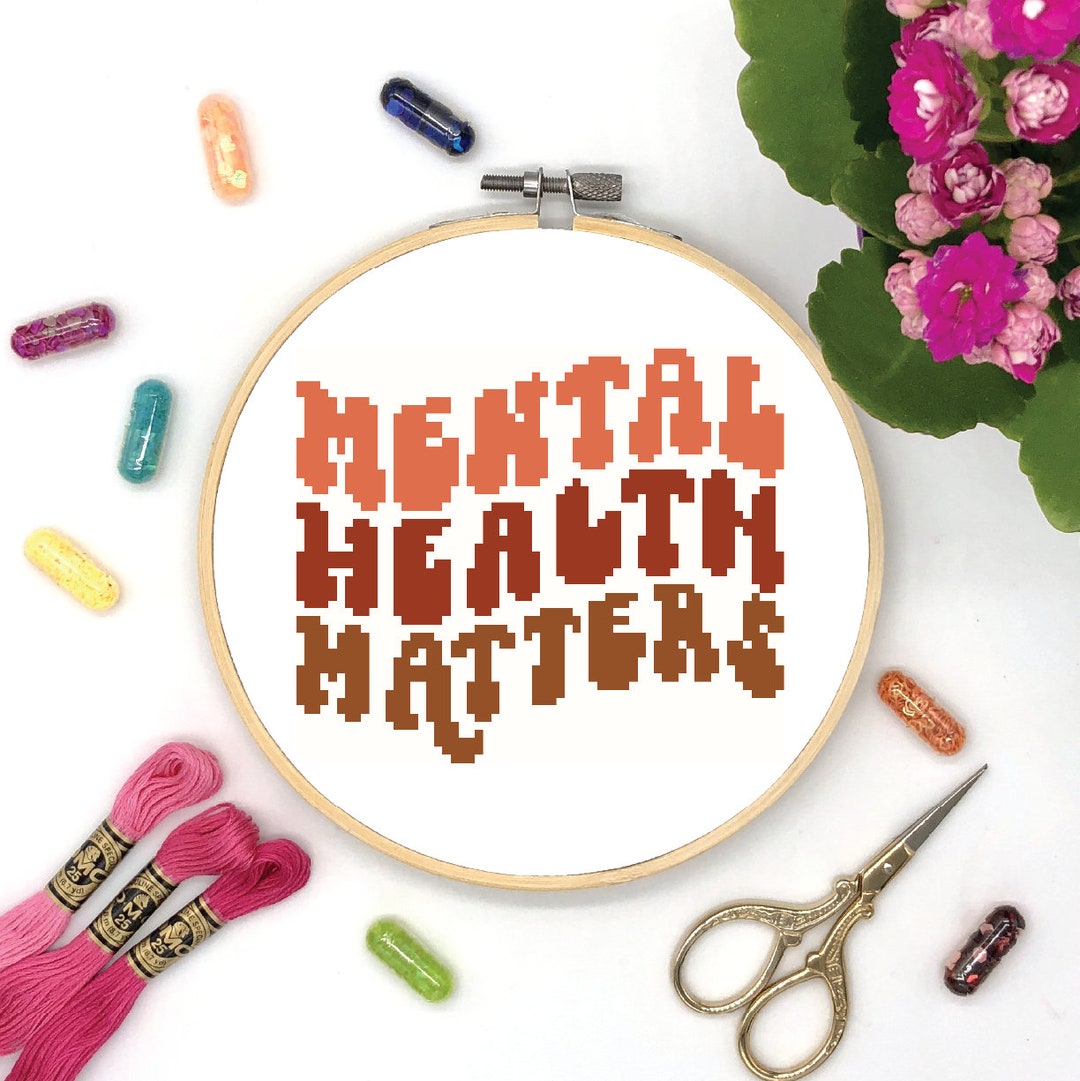 Mental Health Cross-stitch Pattern - Digital PDF - Instant Download - Etsy