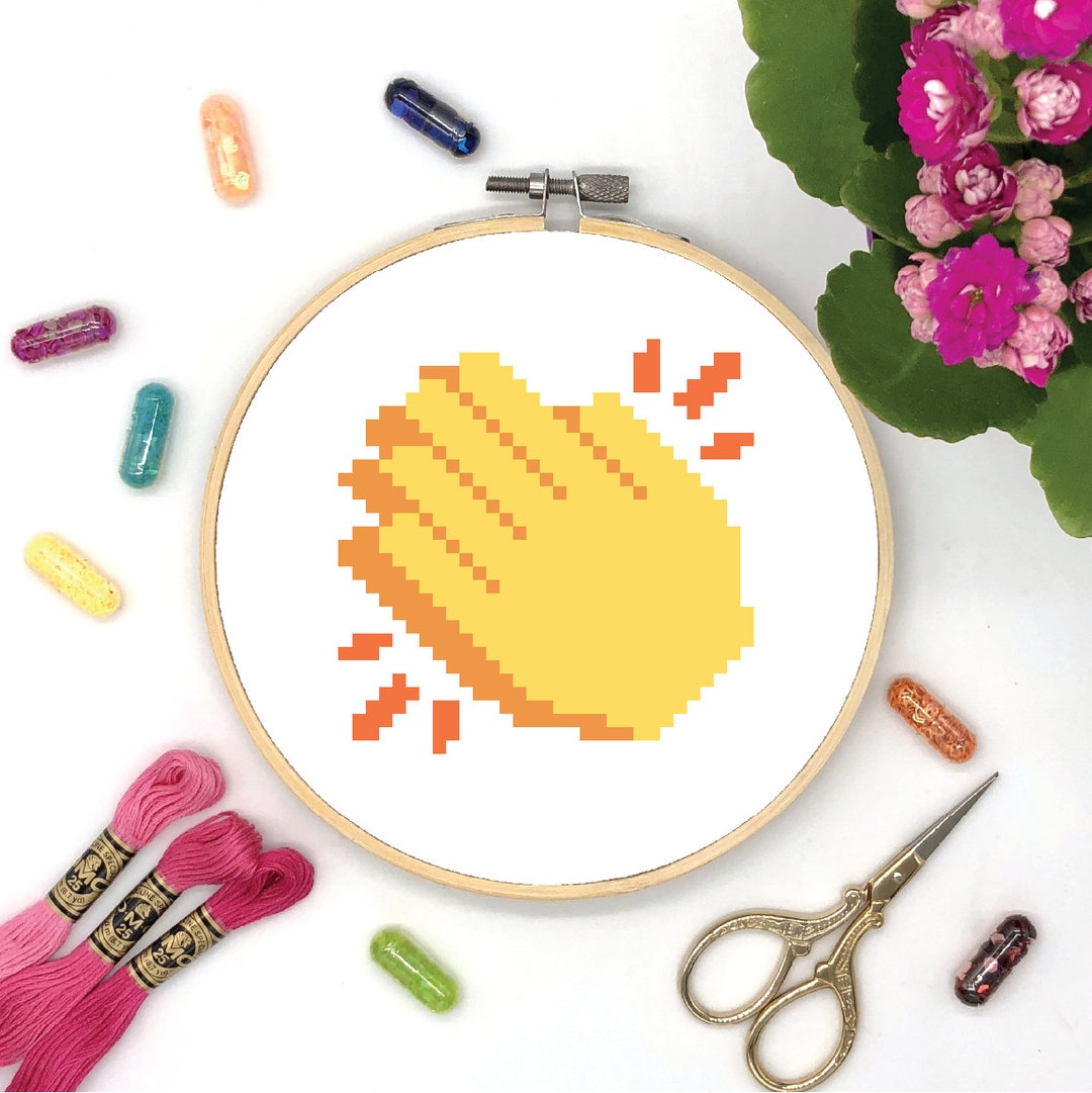 Clap Emoji Cross-stitch Pattern - Digital PDF - Instant Download - Etsy ...