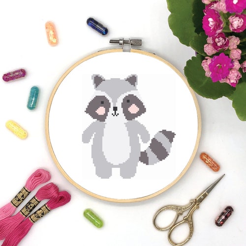 Raccoon Cross Stitch Pattern PDF Bundle Set of 4 Raccoon - Etsy