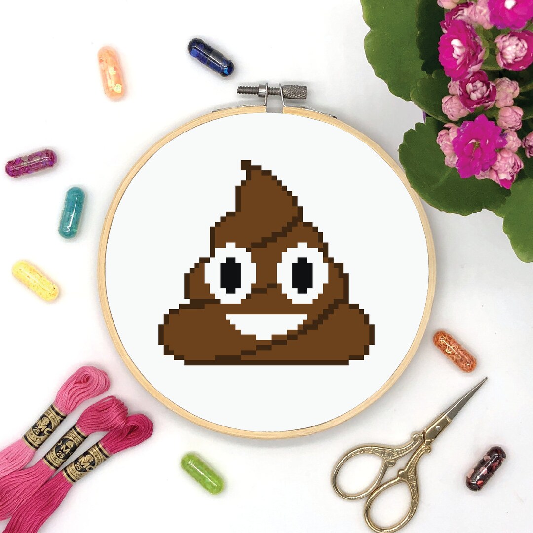 Poop Emoji Cross-stitch Pattern - Digital PDF - Instant Download - Etsy