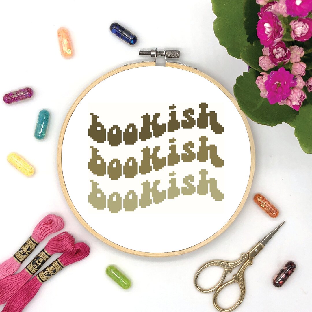 Bookish Retro Cross-stitch Pattern - Digital PDF - Instant Download - Etsy