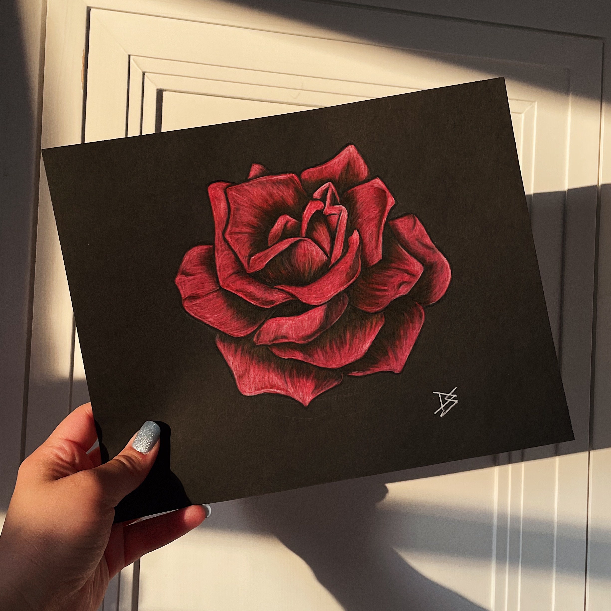 Realistic Red Rose Drawing