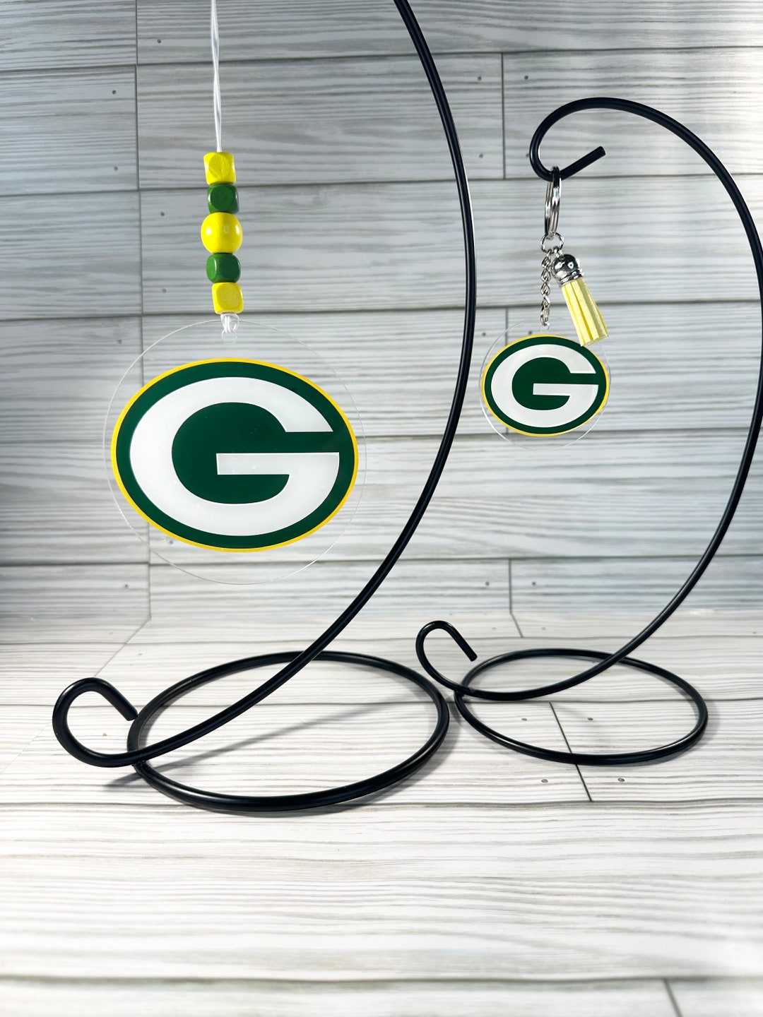 Handmade Green Bay Packers Keychain and Rearview Mirror - Etsy