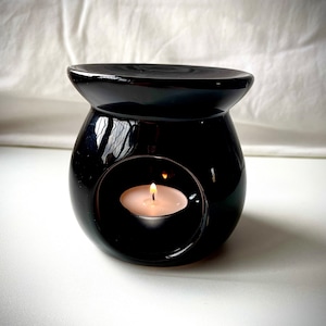 Ceramic Wax Melt / Oil Burner, Handmade and Available in Grey, Black or ...