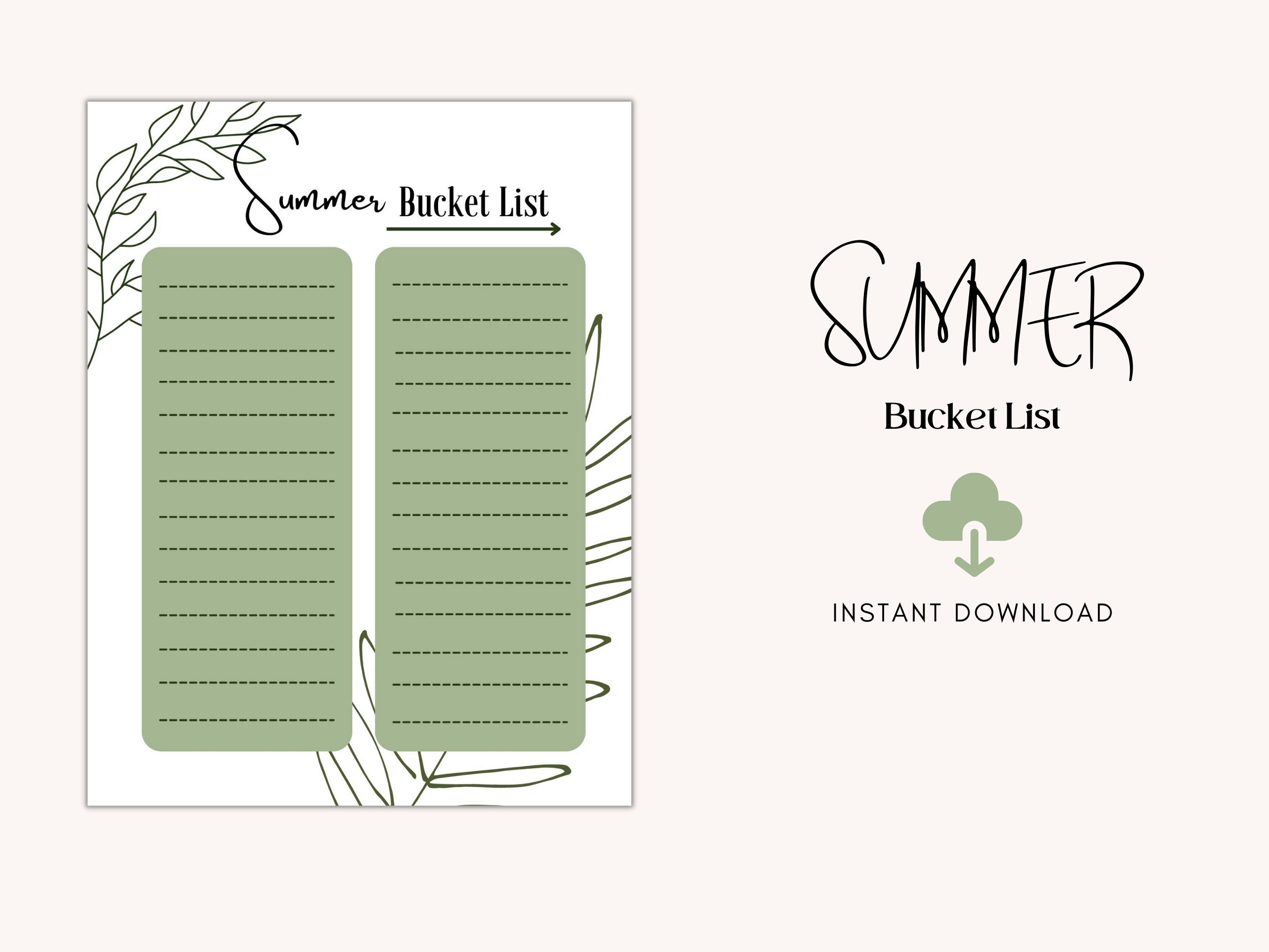 Summer Bucket List Printable, Summer Calendar, Family Activities ...