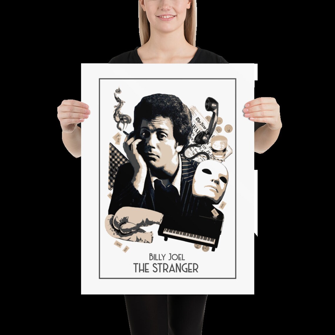 Billy Joel Poster, the Stranger Wall Art, 80's Poster, Retro Music ...