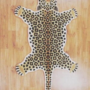 Handmade Tufted Lepord Animal Skin Design Wool Pile Area Rug for ...