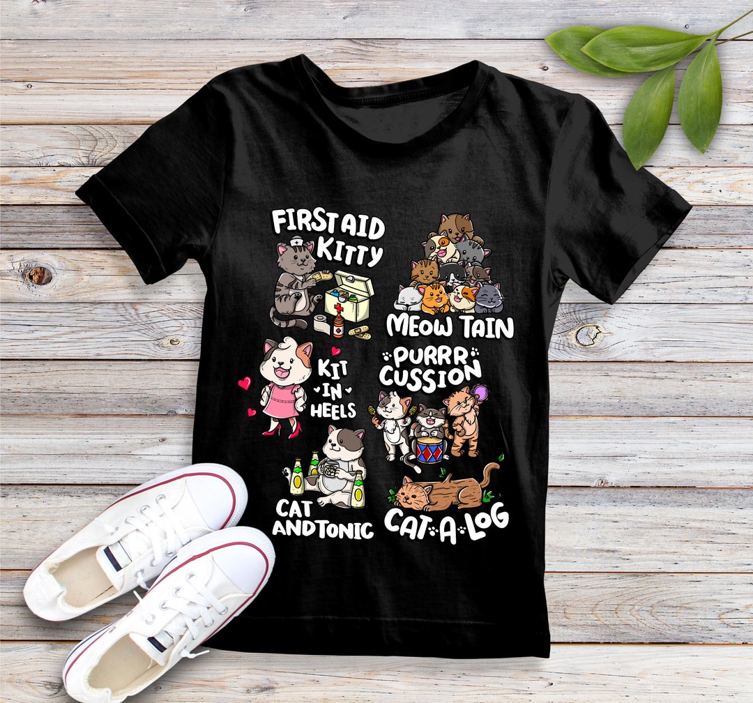 First Aid Kitty Meow Tain Cat-a-log Cat Word Puns T-shirt Gift - Etsy
