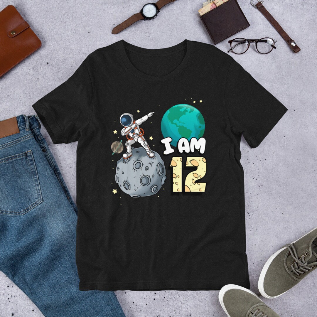 I Am 12 Space Astronaut Kid Moon Walker 12th Birthday Gift T-shirt - Etsy