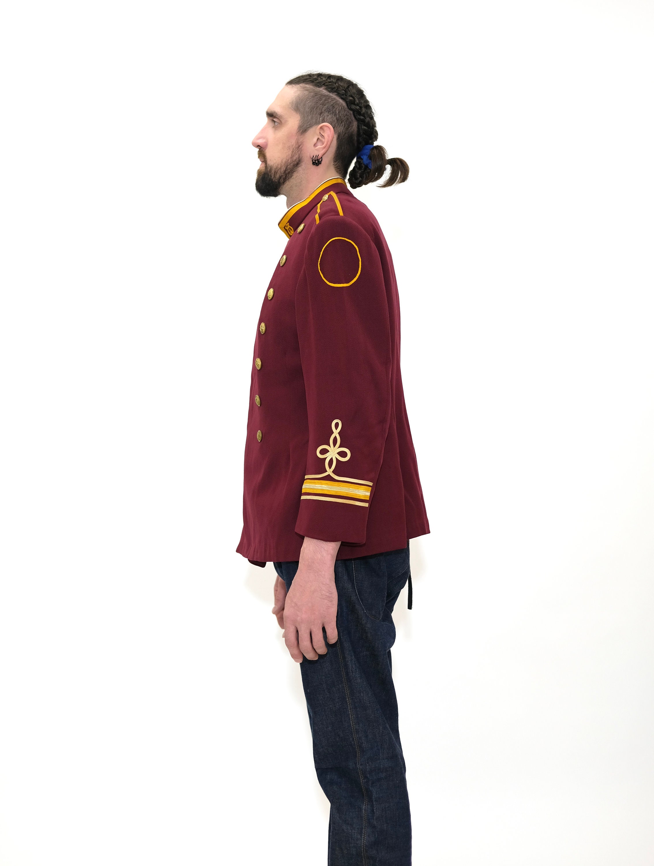 Vintage 1960s Marching Band Uniform Jacket // Maroon Wool Button up ...