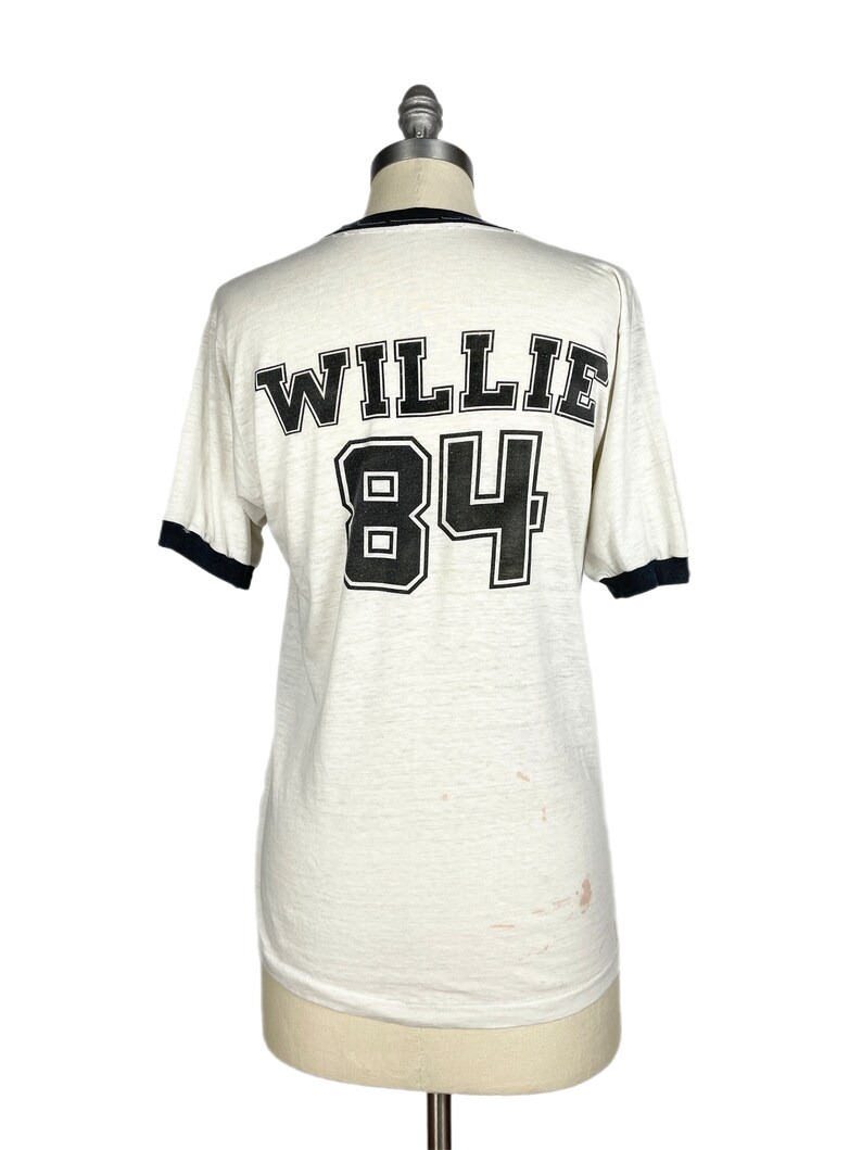 Vintage 1980s Willie Nelson Tour T-shirt // White Single Stitch Texas Concert Ringer Tee - Etsy