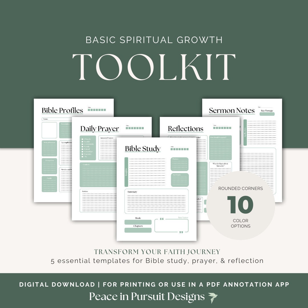 Basic Spiritual Growth Toolkit | 10 Color Options | Round Corner ...
