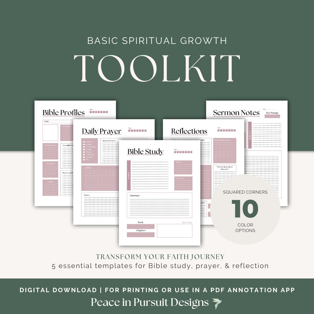Basic Spiritual Growth Toolkit | 10 Color Options | Square Corner ...