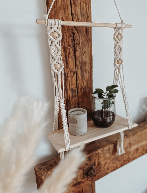 Schönes Makramee Regal Makramee Hängeregal Bohodeko - Etsy.de