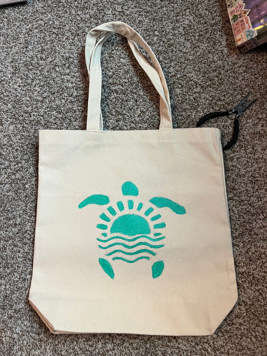 Sea Turtle Hand Painted Tote Bag - Etsy
