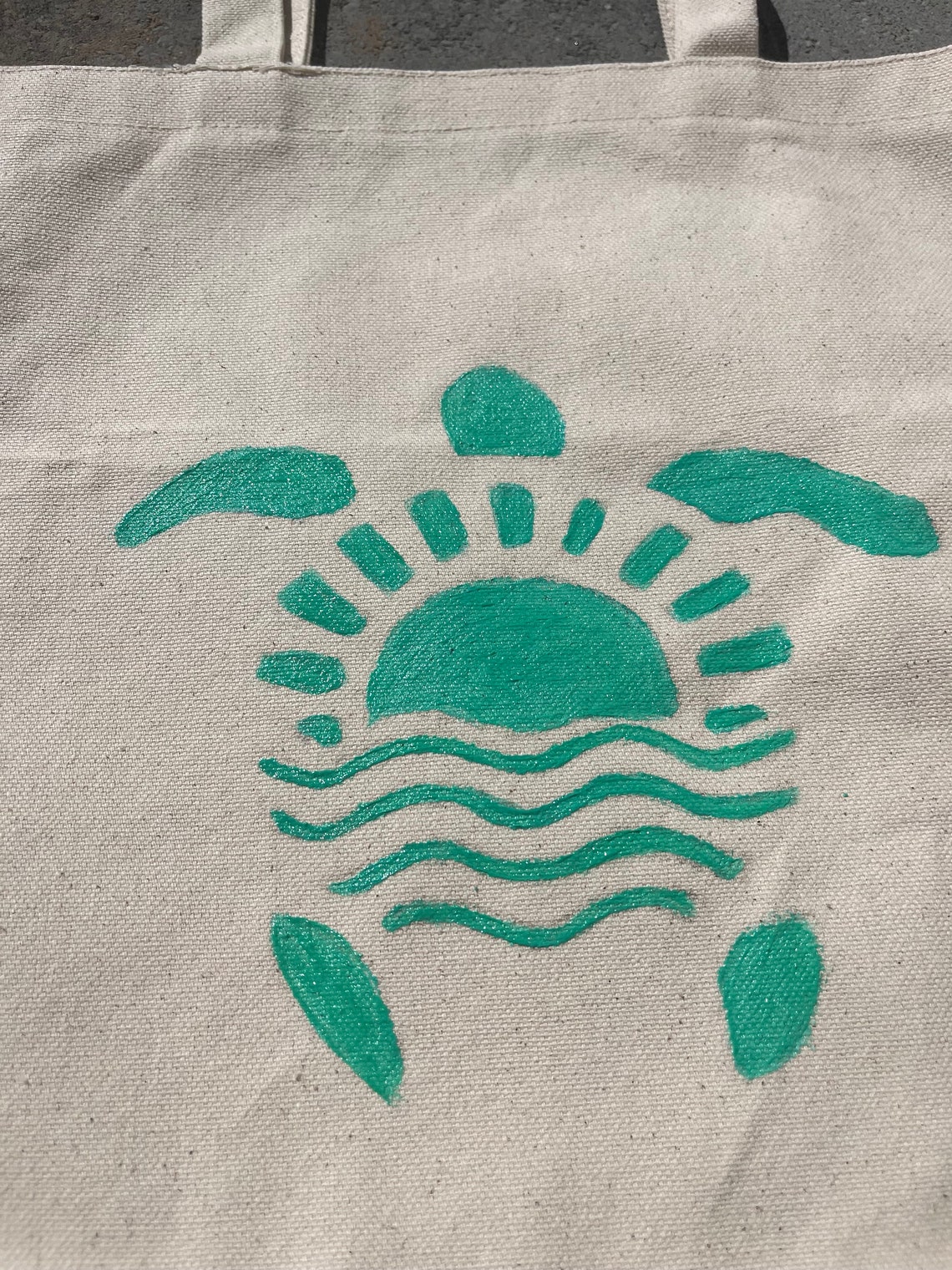 Sea Turtle Hand Painted Tote Bag - Etsy
