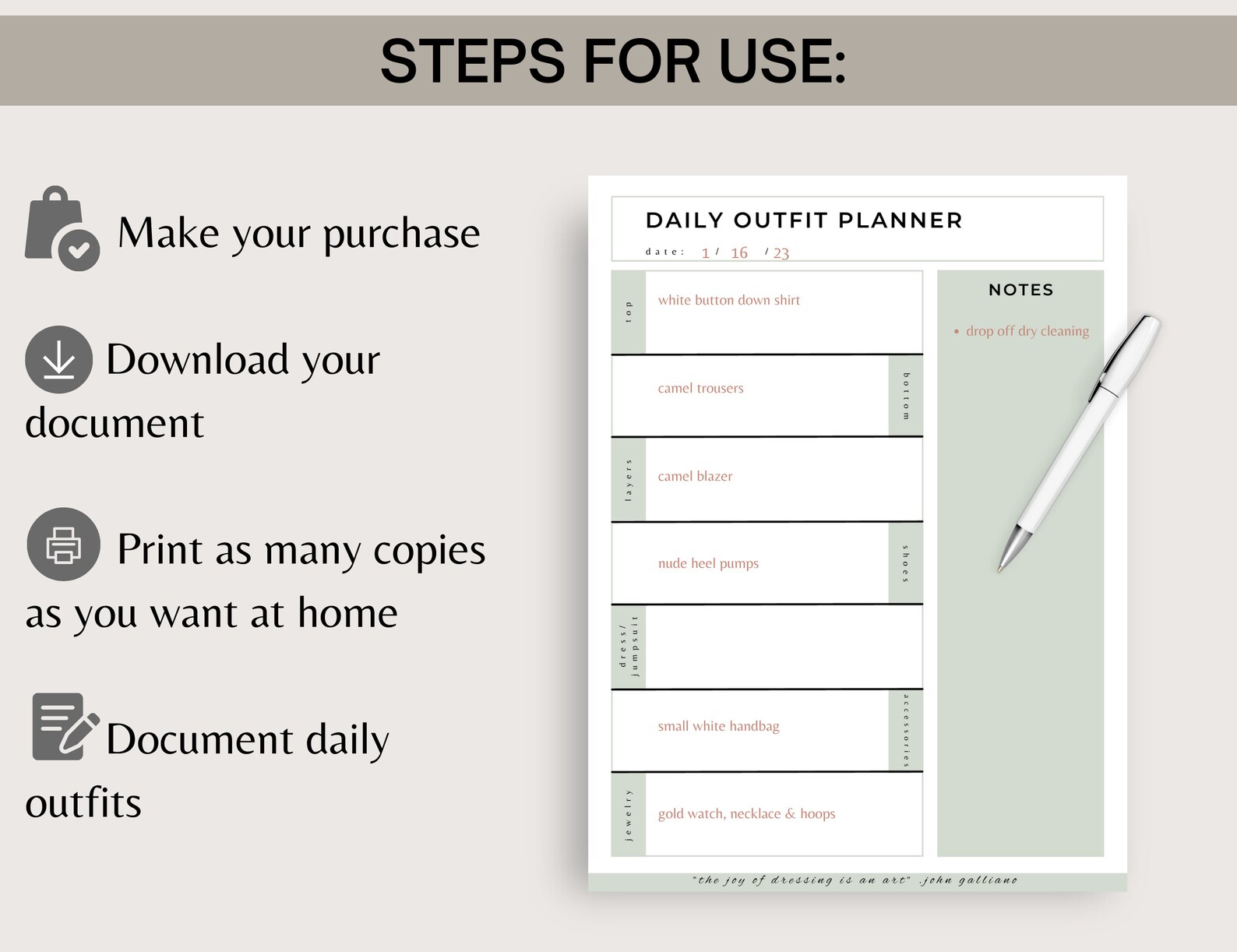 Capsule Wardrobe Outfit Planner, Outfit Planner, Wardrobe Planner ...