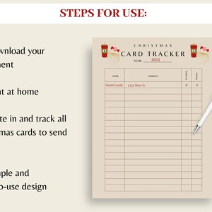 Christmas Card Tracker, Christmas Card List, Holiday Card Planner ...