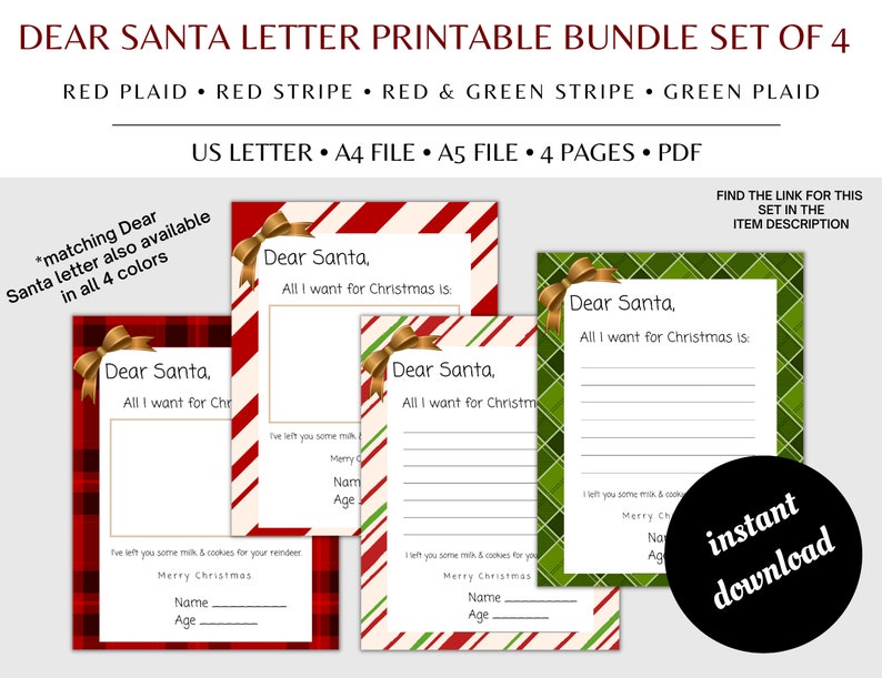 Santa Letter Santa Letterhead Letter From Santa Santa - Etsy
