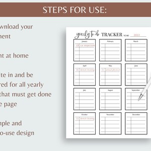 Yearly To-do Tracker Printable, Task Reminder (PDF Download) - Etsy
