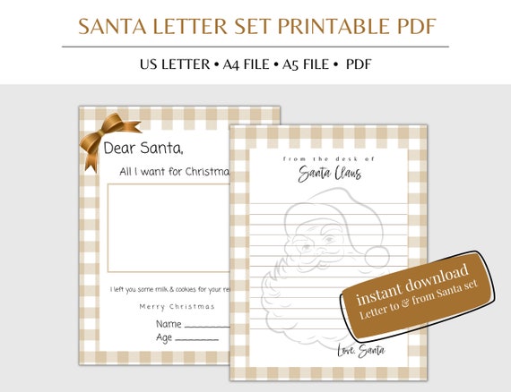 Santa Letter Santa Letterhead Letter From Santa Santa - Etsy