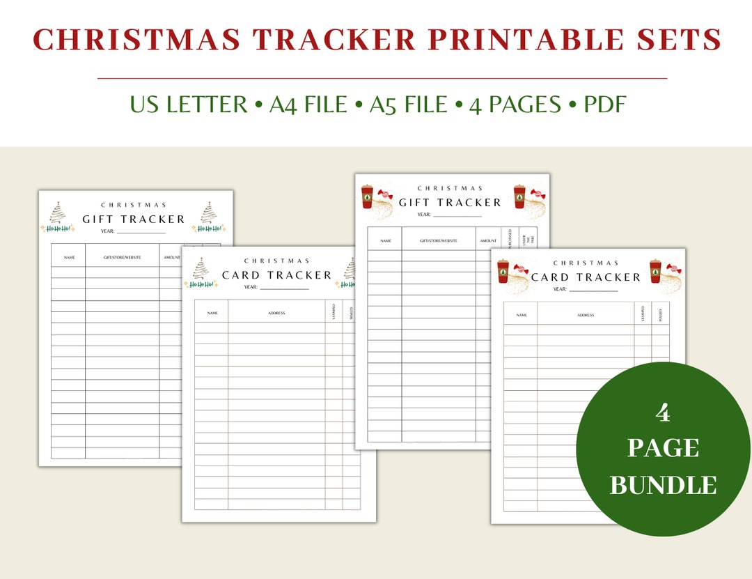 Christmas Card Tracker, Christmas Card List, Holiday Card Planner ...