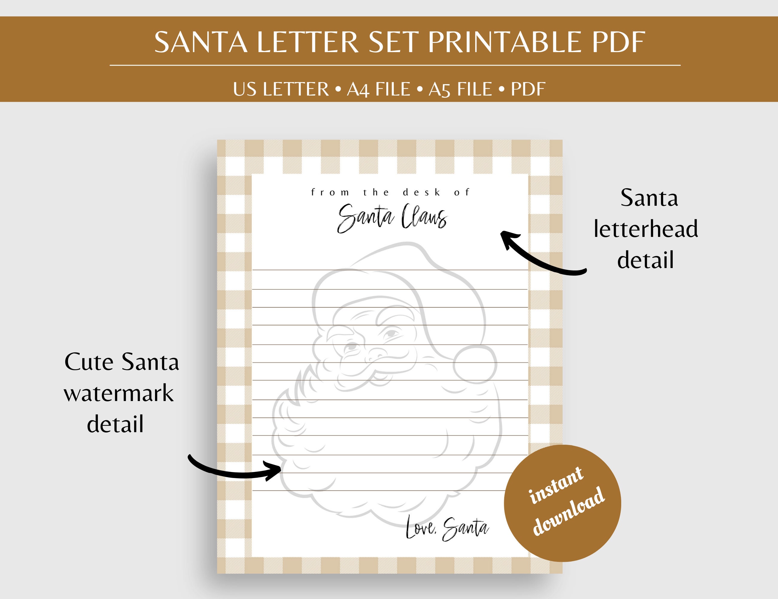 Santa Letter, Santa Letterhead, Letter From Santa, Santa Letters, Santa ...