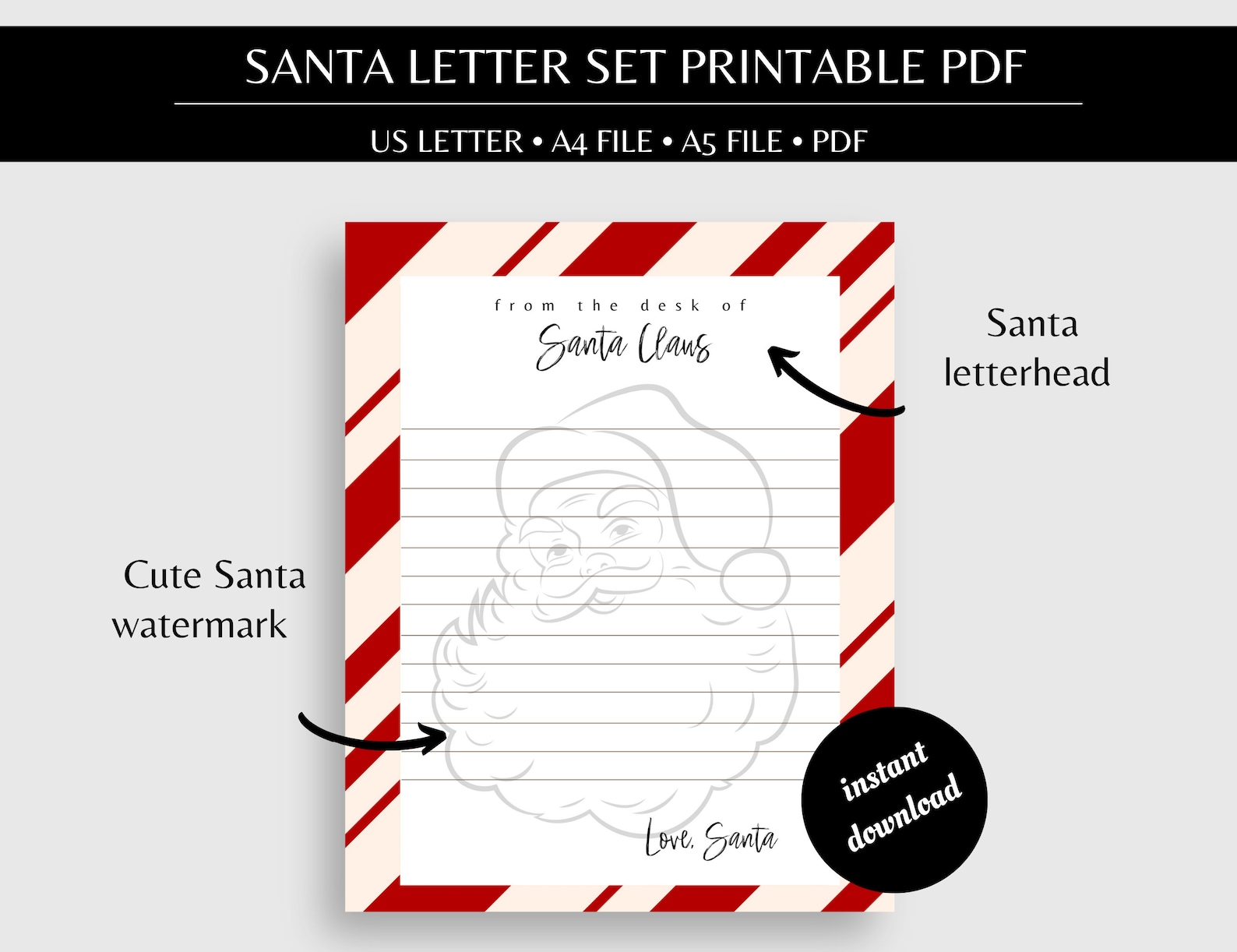 Santa Letter, Santa Letterhead, Letter From Santa, Santa Letters, Santa ...