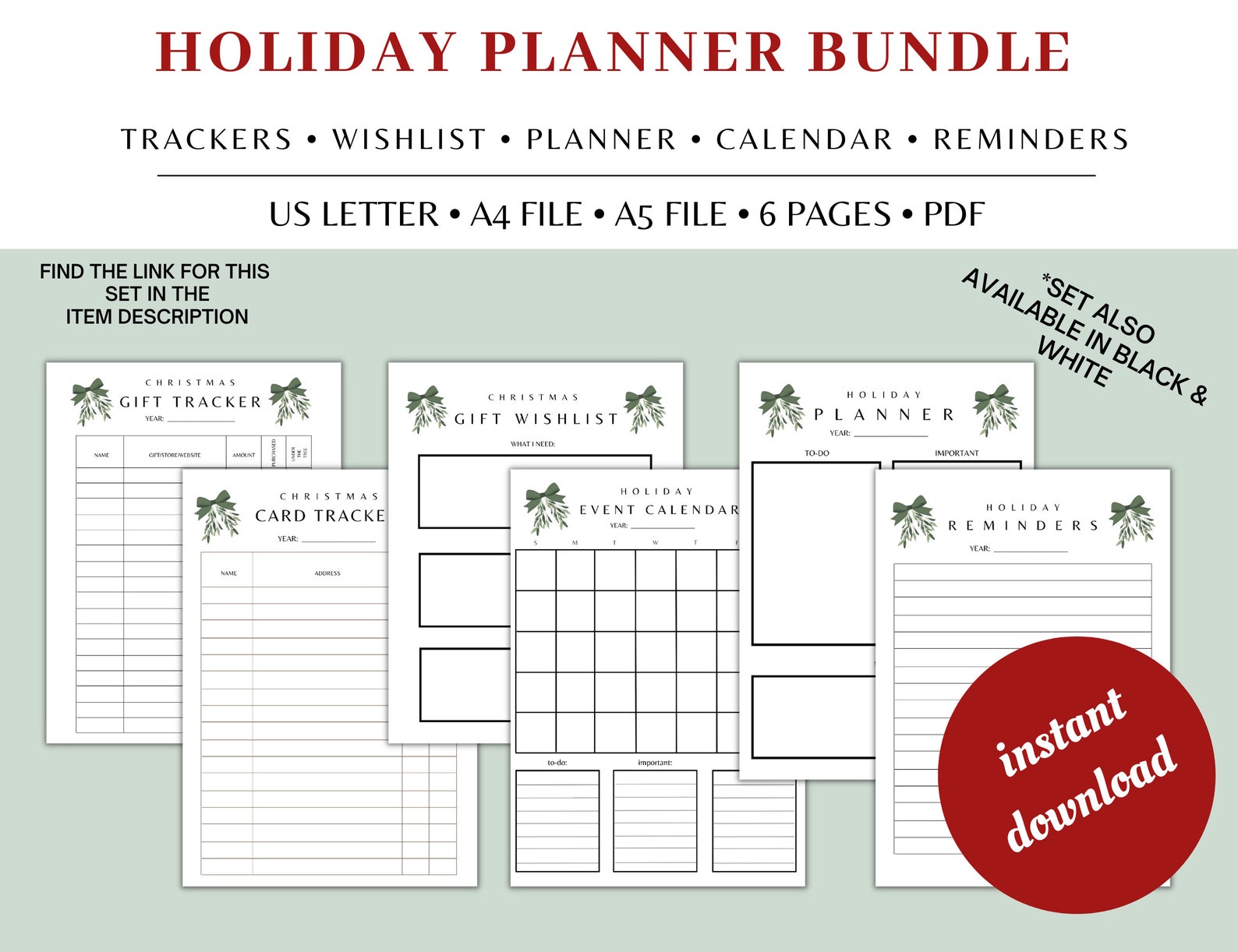 Christmas Card Tracker Printable, Holiday Planner (PDF) - Etsy