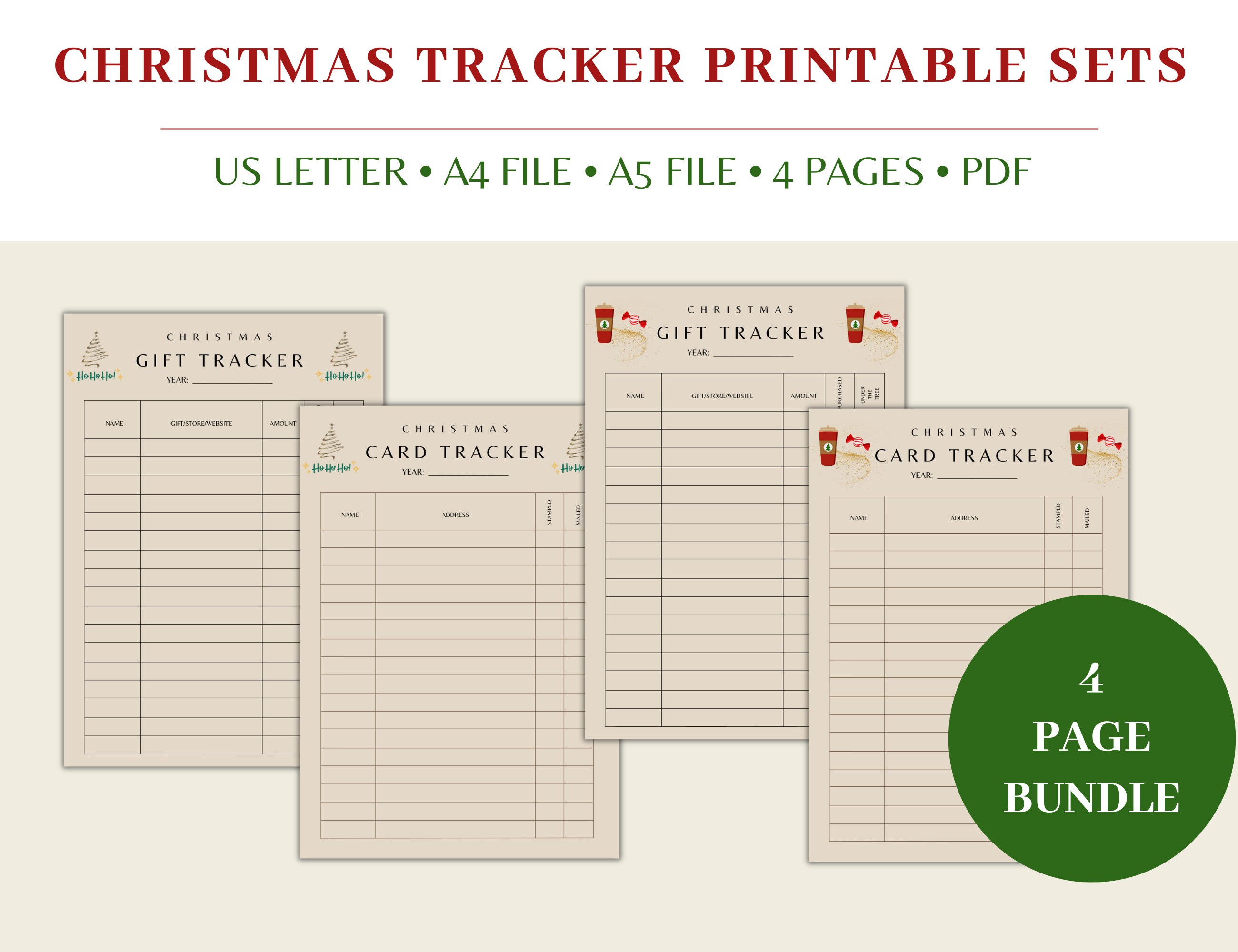 Christmas Card Tracker, Christmas Card List, Holiday Card Planner ...