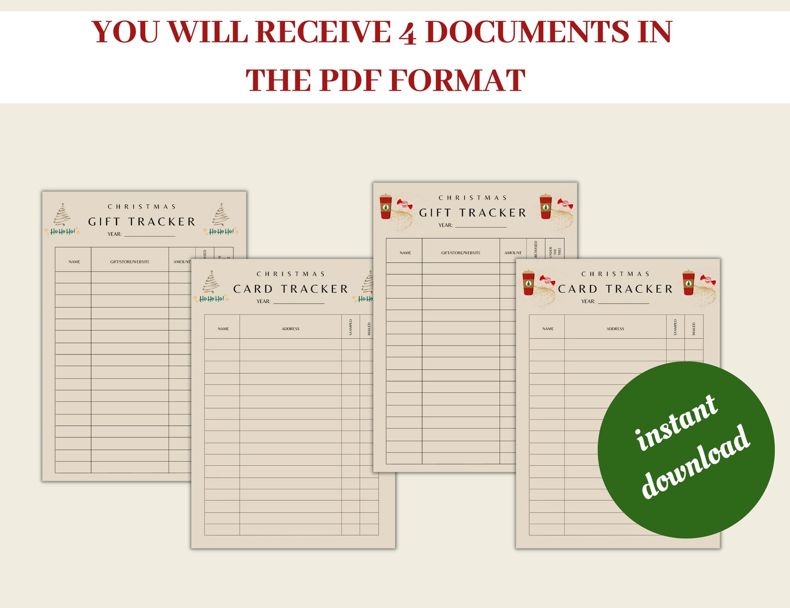 Christmas Card Tracker, Christmas Card List, Holiday Card Planner ...