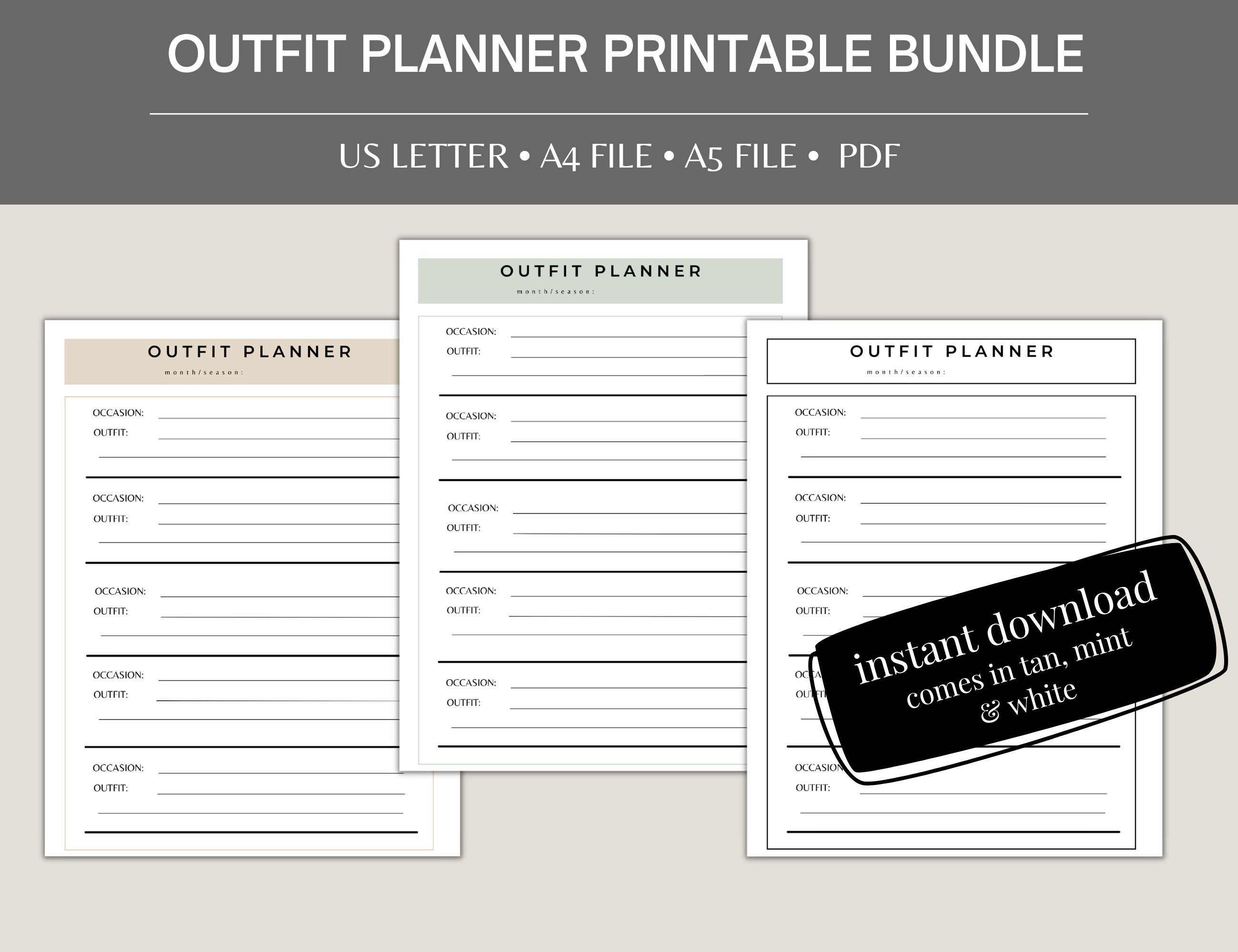 Capsule Wardrobe Outfit Planner, Outfit Planner, Wardrobe Planner ...